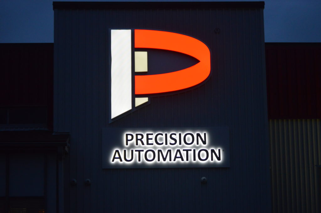 New Precision "P" Logo Adorns Building - Precision Automation®