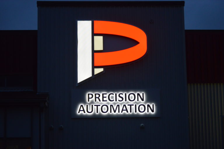 New Precision "P" Logo Adorns Building - Precision Automation®